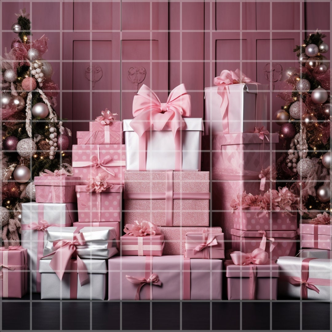 30 Pink Christmas Digital Backgrounds - Pink Trees, Car, Presents ...