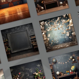 56 Back to School Digital Backgrounds - Lockers, Hallway, Gym ...