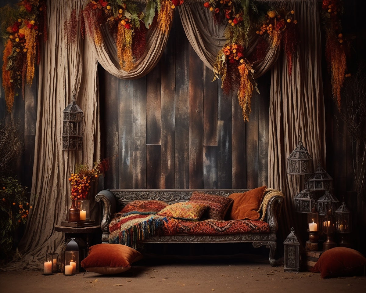 62 Boho Fall Digital Backgrounds - Boho Studio, Tents, Minimalist ...