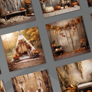62 Boho Fall Digital Backgrounds Boho Studio Tents - Etsy