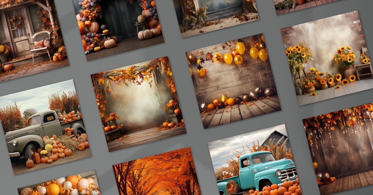 Fall Photography Digital Backdrops – Variety Pack (PDF Download) - Etsy
