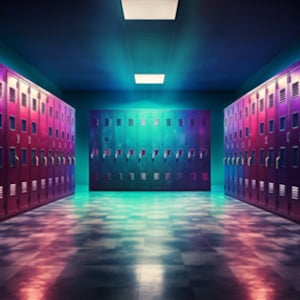56 Back to School Digital Backgrounds - Lockers, Hallway, Gym ...