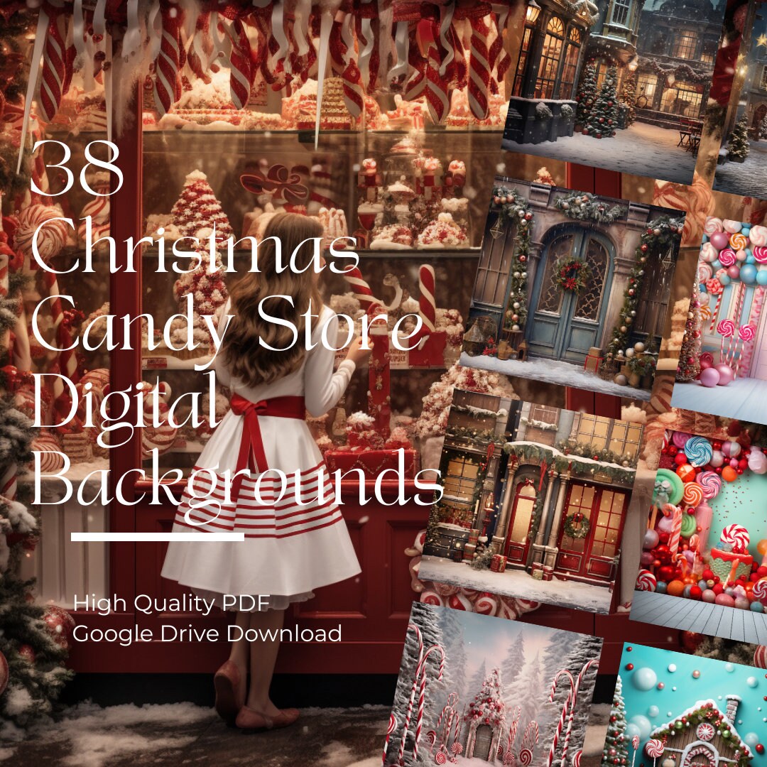 38 Christmas Candy Store Backgrounds - Gumdrops, Gingerbread House, Hot ...