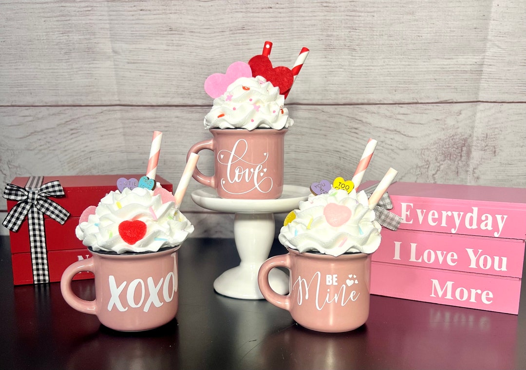 Faux Whipped Mug, Valentine Mugs, Fake Food, Whipped Topping, Valentine ...