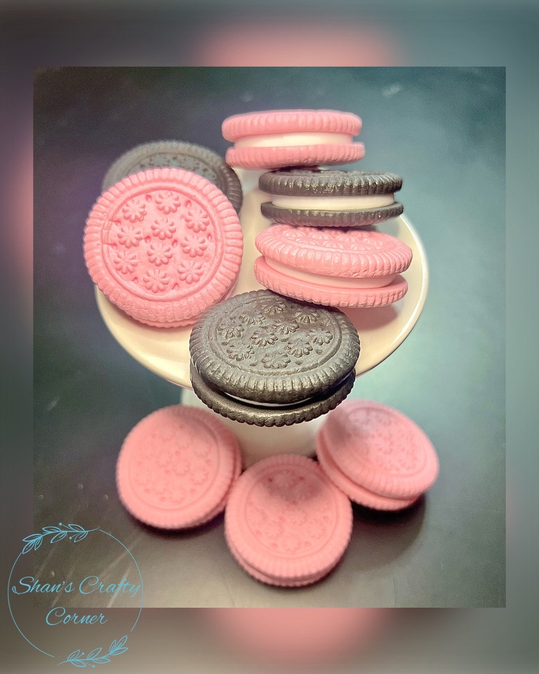 Set of 2, Fake Cookies, Faux Cookies, Chocolate Sandwich Cookies ...