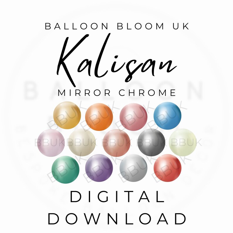 Kalisan MIRROR CHROME Colours - Balloon Mockup Template Images (13 X ...