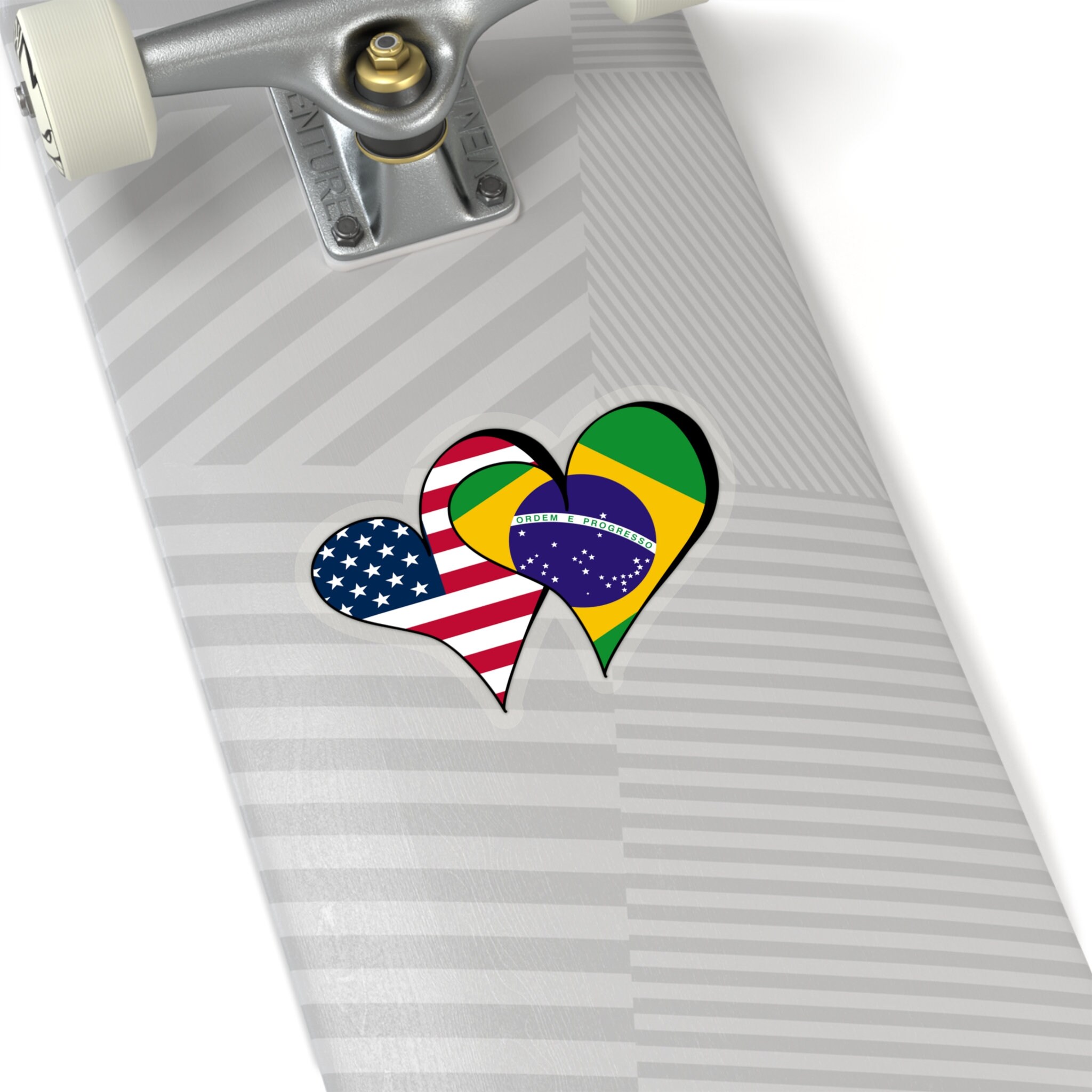 Brazil USA Heart Sticker, Brazil USA Flag Sticker, Brazilian American ...