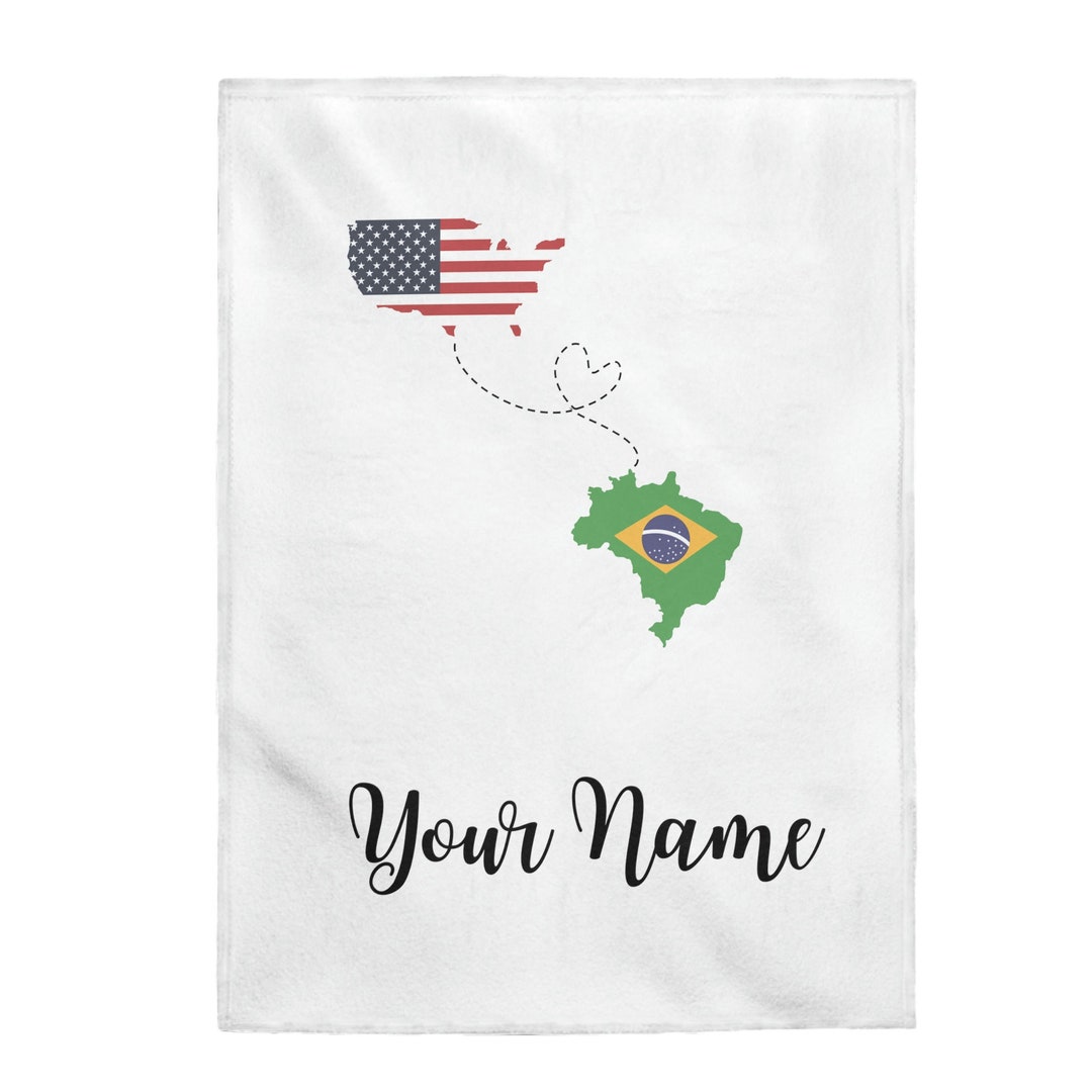 Brazil USA Personalized Baby Blanket, Brazil USA Baby, Brazilian ...