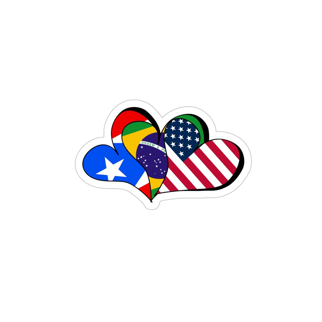 Puerto Rico, USA and Brazil Sticker, Brazil USA and Puerto Rico Sticker ...