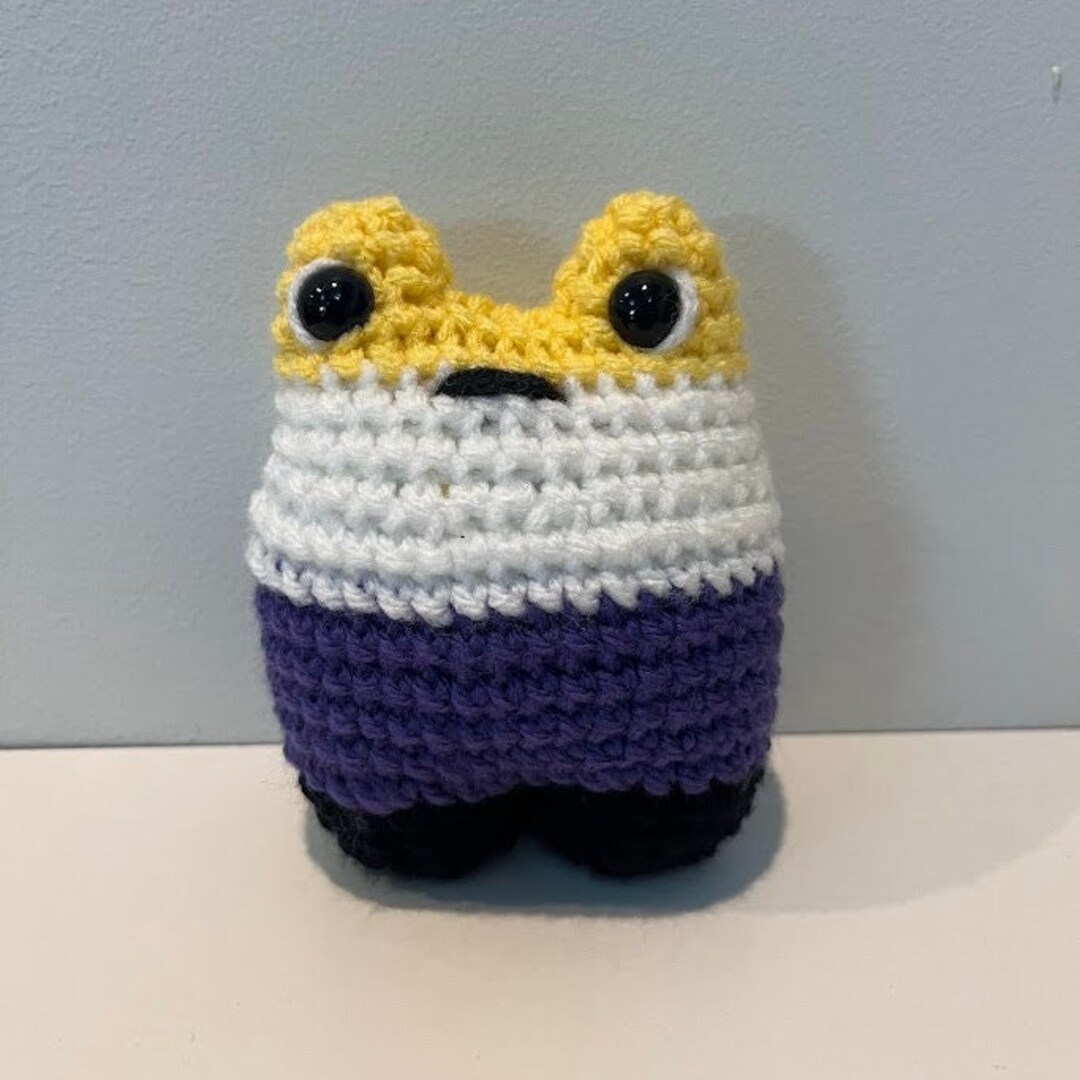 Nonbinary Pride Frog Crochet Amigurumi Pride Pal Handmade Stuffed ...