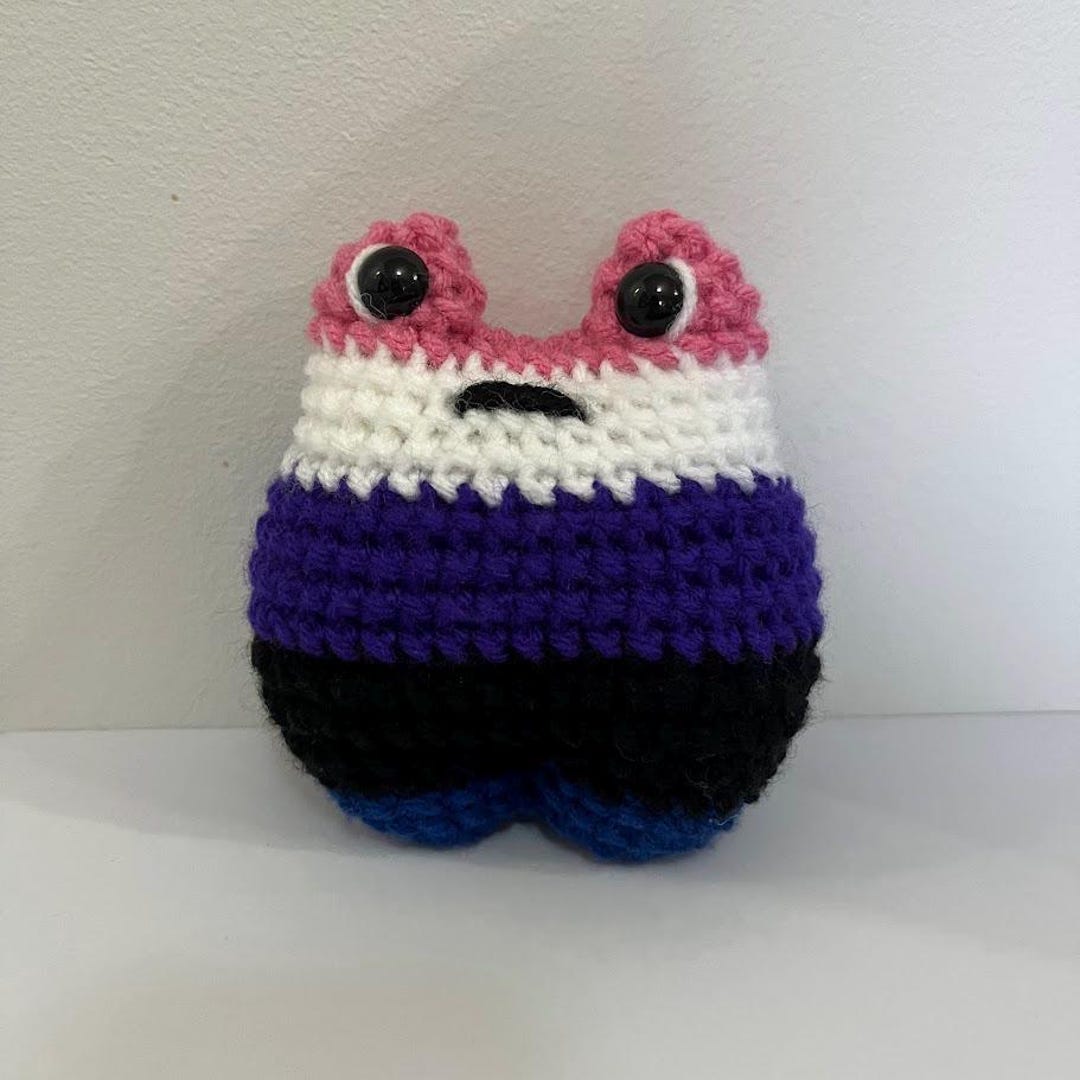 Genderfluid Pride Frog Crochet Amigurumi Pride Pal Handmade Stuffed ...