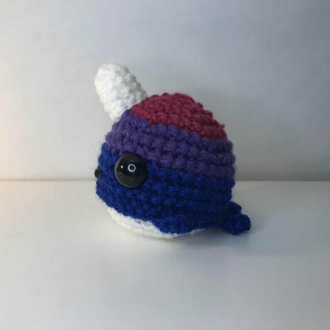 Bisexual Pride Crochet Narwhal Amigurumi Pride Pal Handmade Stuffed ...