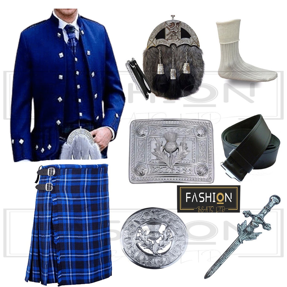 Scottish Doublet Sheriffmuir Jacket Handmade Men's Kilt Set Available ...