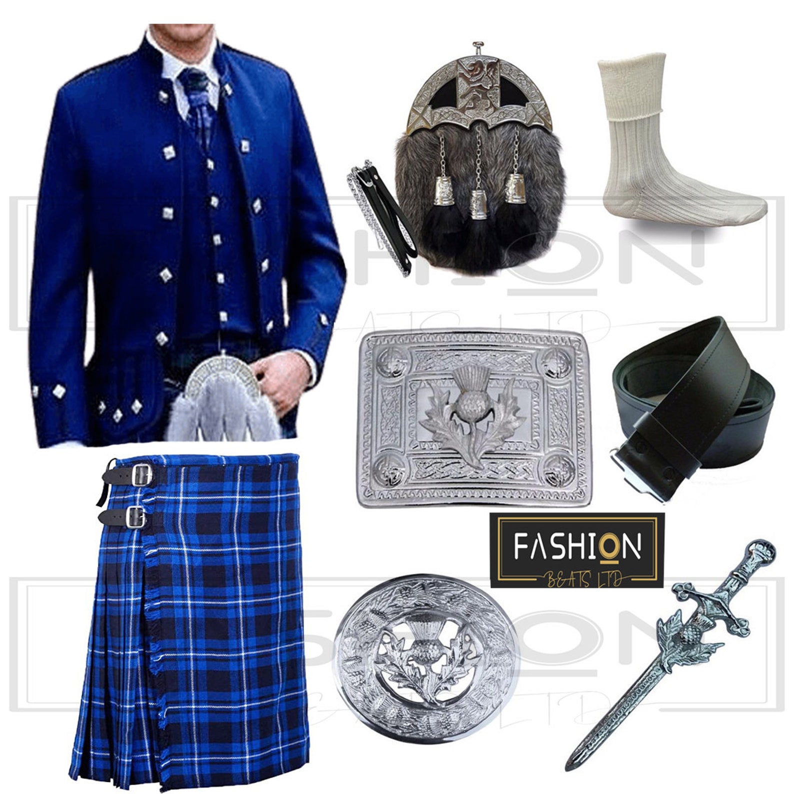 Scottish Doublet Sheriffmuir Jacket Handmade Men's Kilt Set Available ...