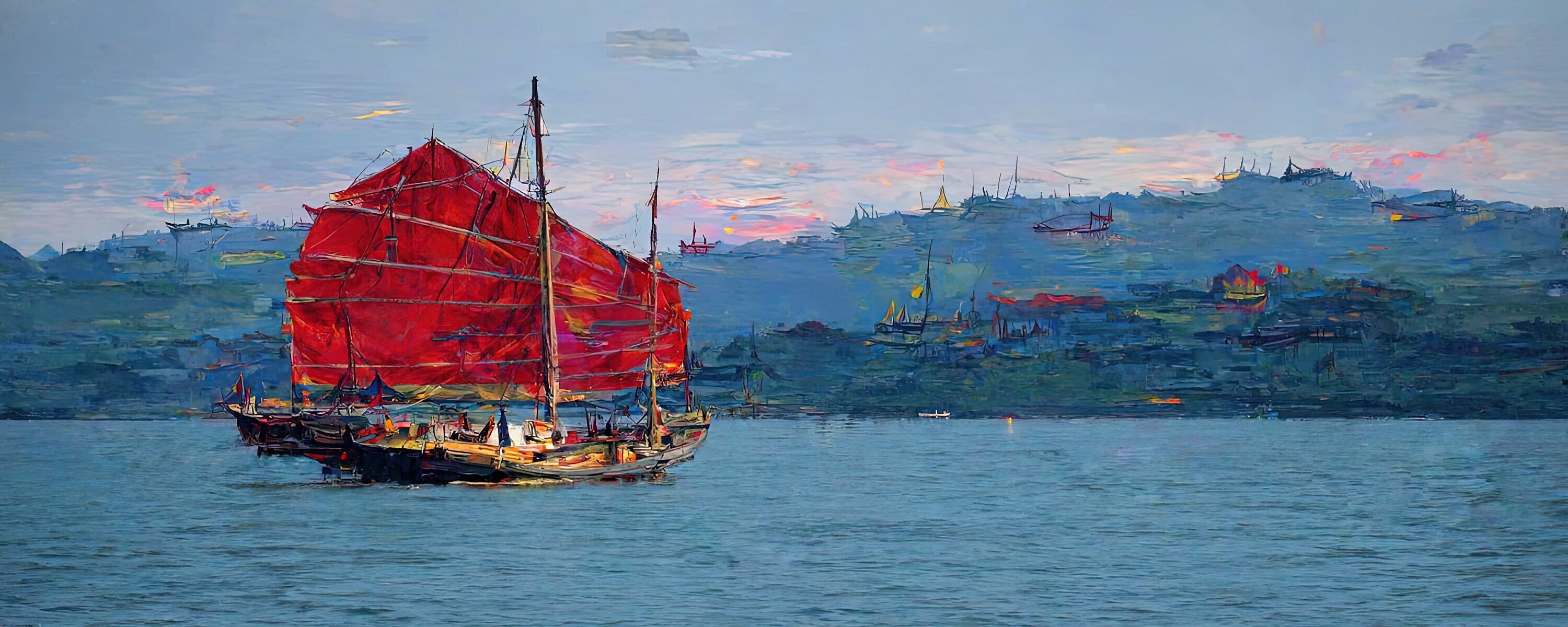 Traditional Chinese Junk Fishing Boat Returning to Port - Etsy