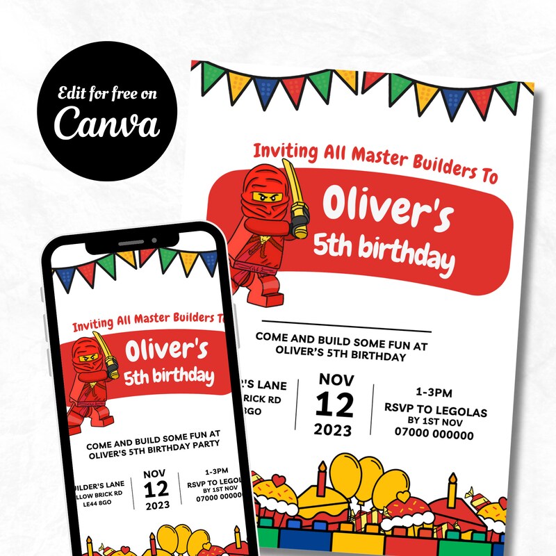 Ninjago Invite - Etsy