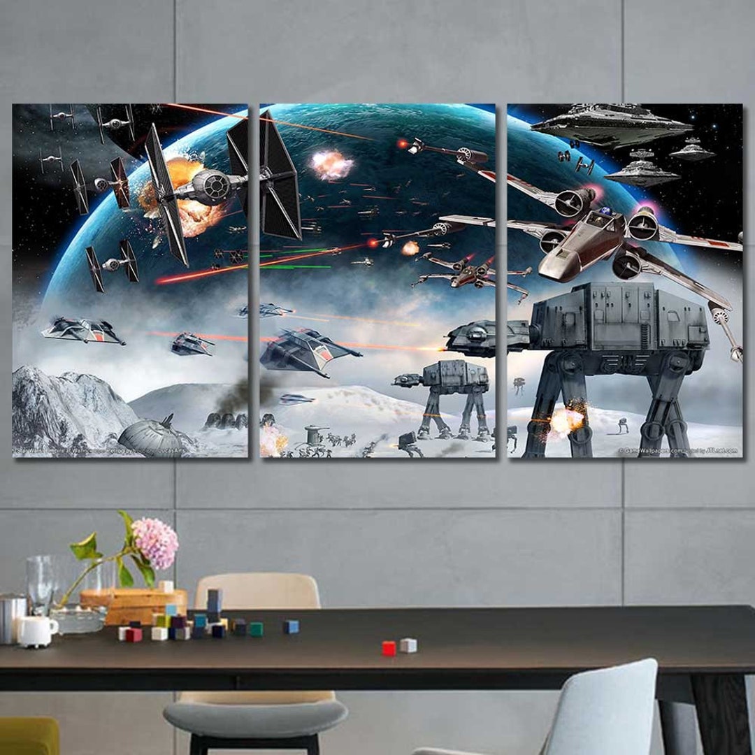 Star Wars Battle TIE Fighter X-wing A-wing AT-AT Framed or - Etsy