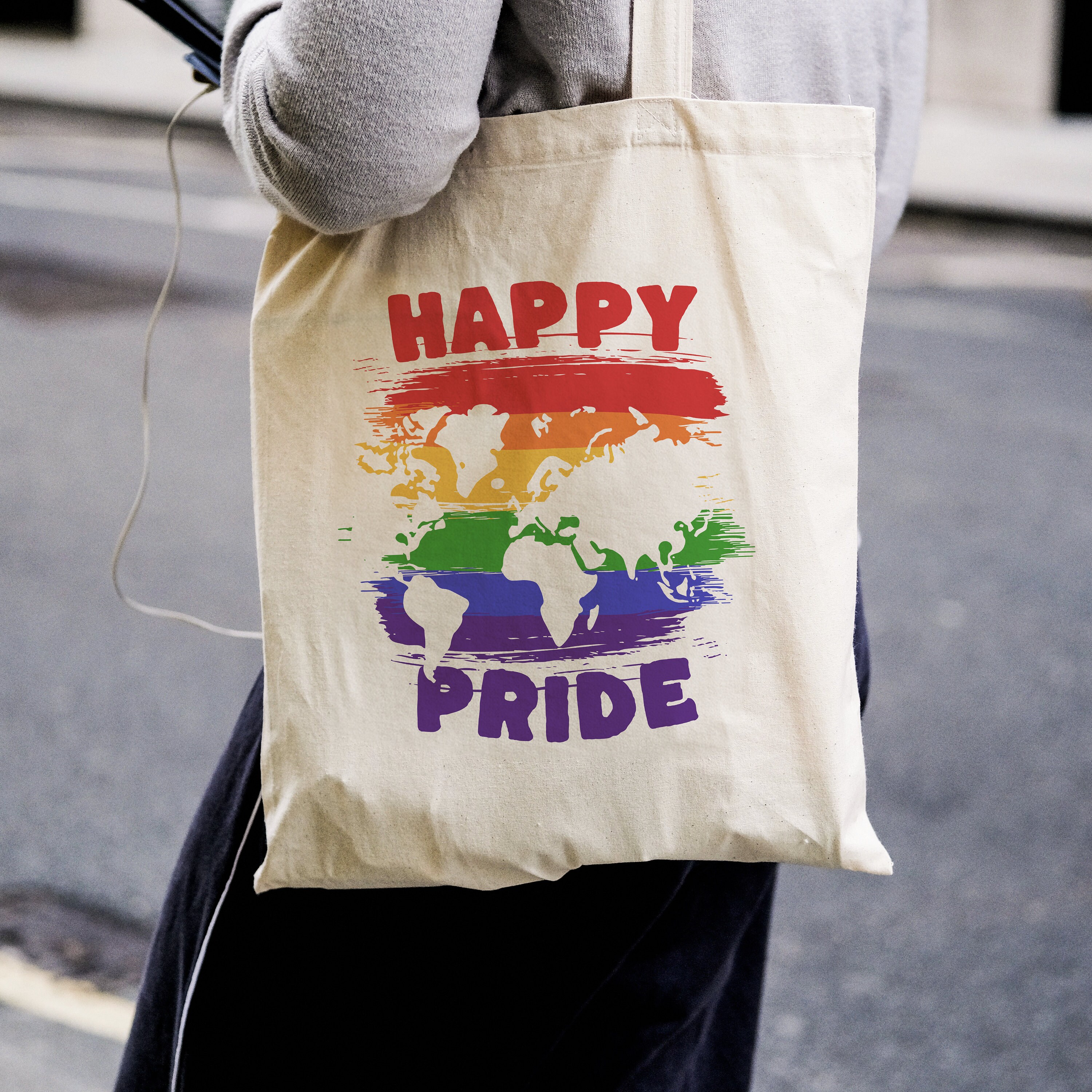 LGBTQ Happy Pride Tote Bag Aesthetic Tote Bag Minimalist - Etsy
