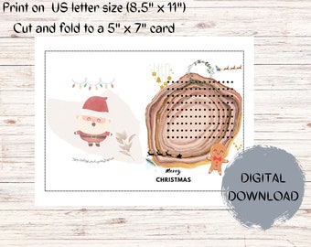 Merry Christmas Card, Happy Xmas Card, Printable Festive Card, Digital ...