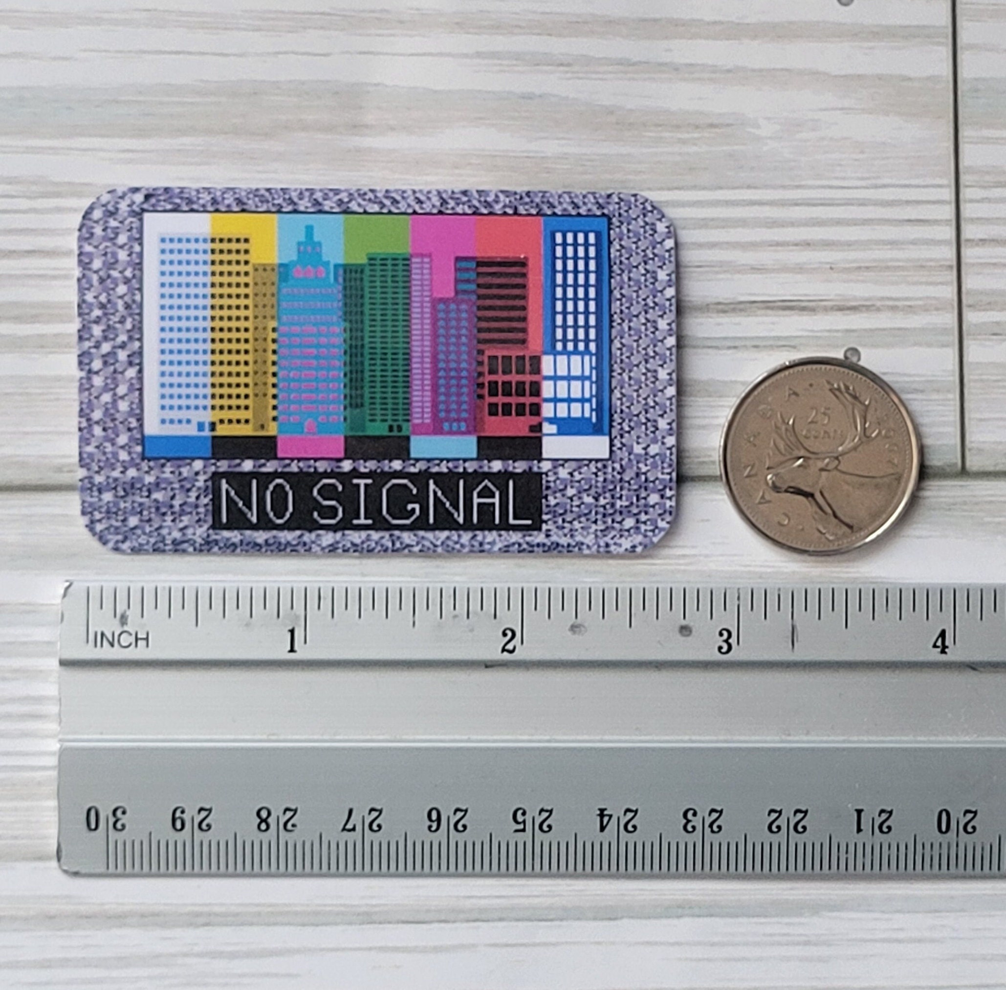 No Signal Pixel Art Glossy Vinyl Sticker Unique Sci-fi Artwork ...