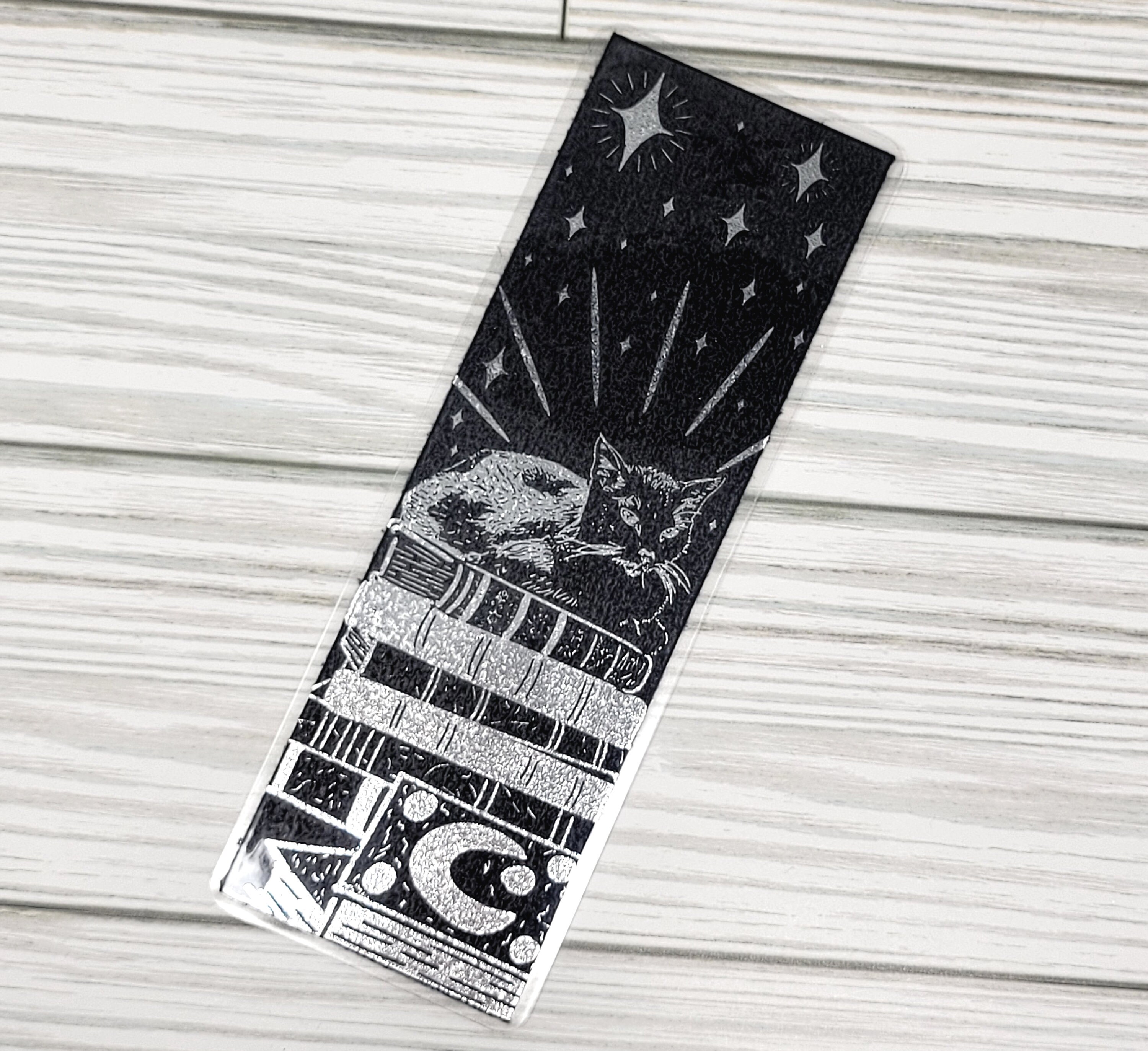 Cat of the Library Magic Library Bookmark Tassel Optional Laminated ...