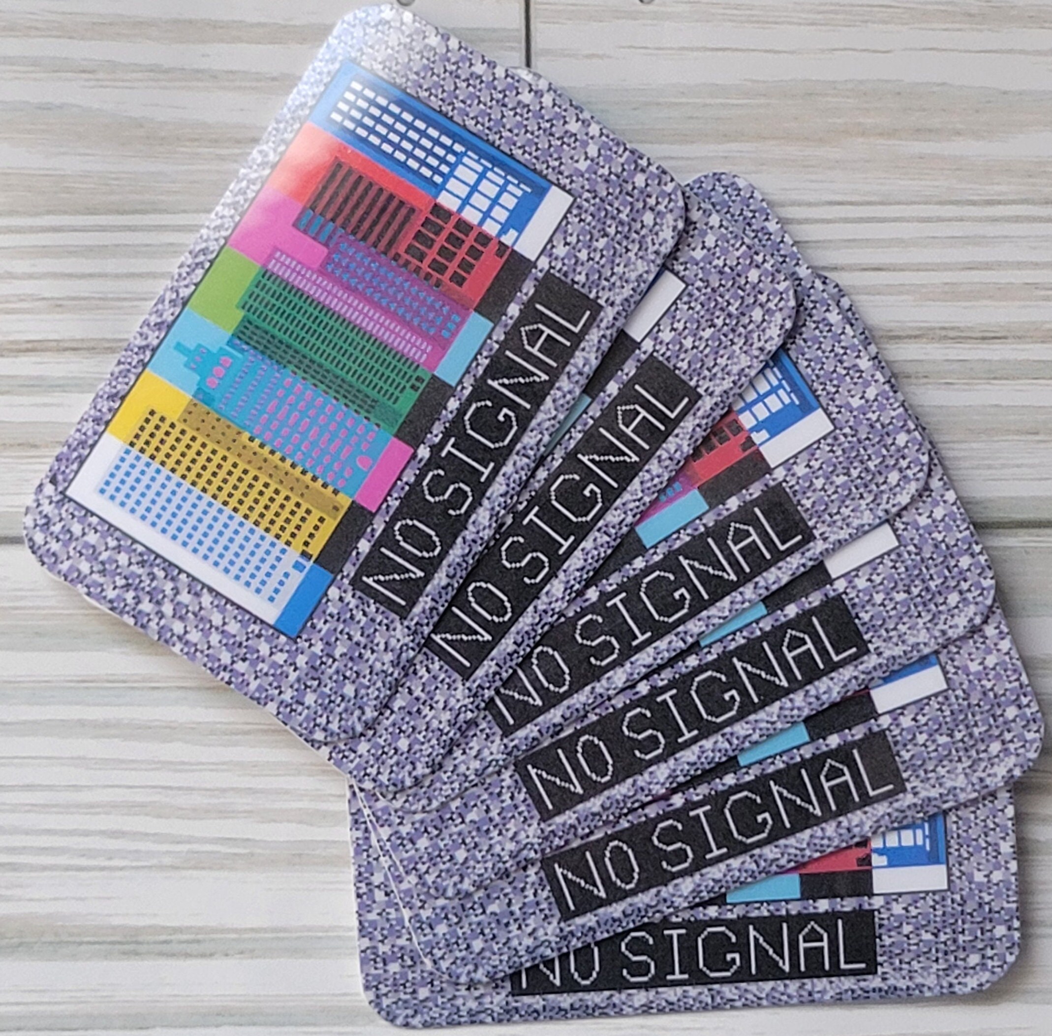 No Signal Pixel Art Glossy Vinyl Sticker Unique Sci-fi Artwork ...