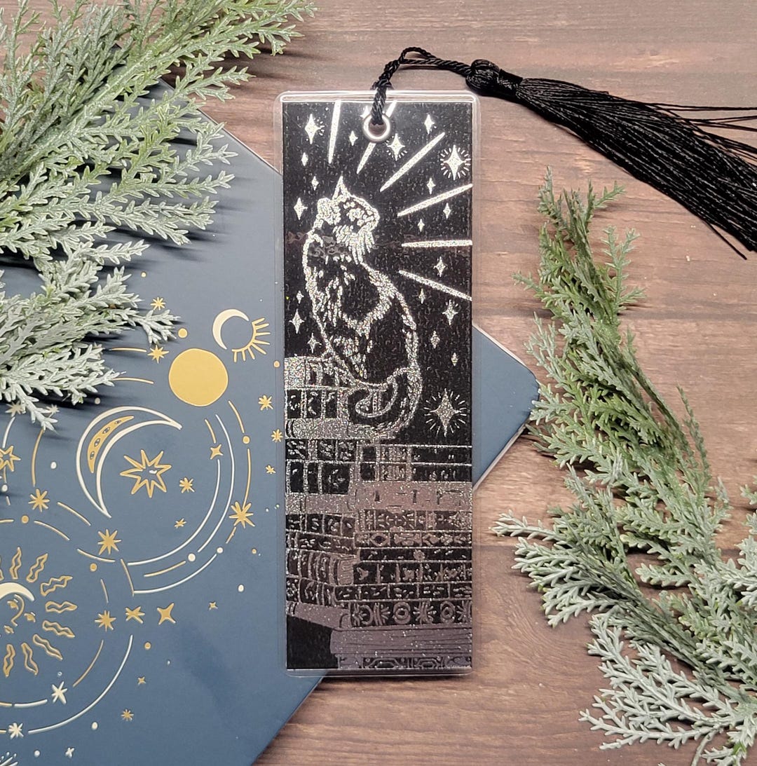 Cat of the Library Magic Library Bookmark Tassel Optional Laminated ...