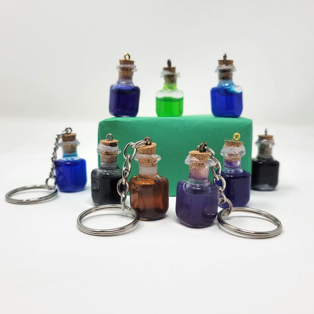 Square Potion Bottles Shifting Colour Spell Charms Keychain - Etsy