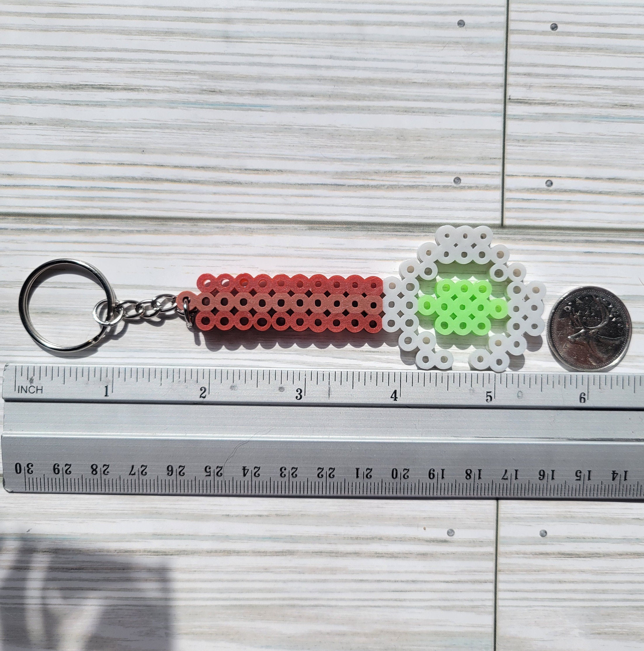 Perler Magic Staff Keychain Pixel Art Style Handmade Charm Adventure ...