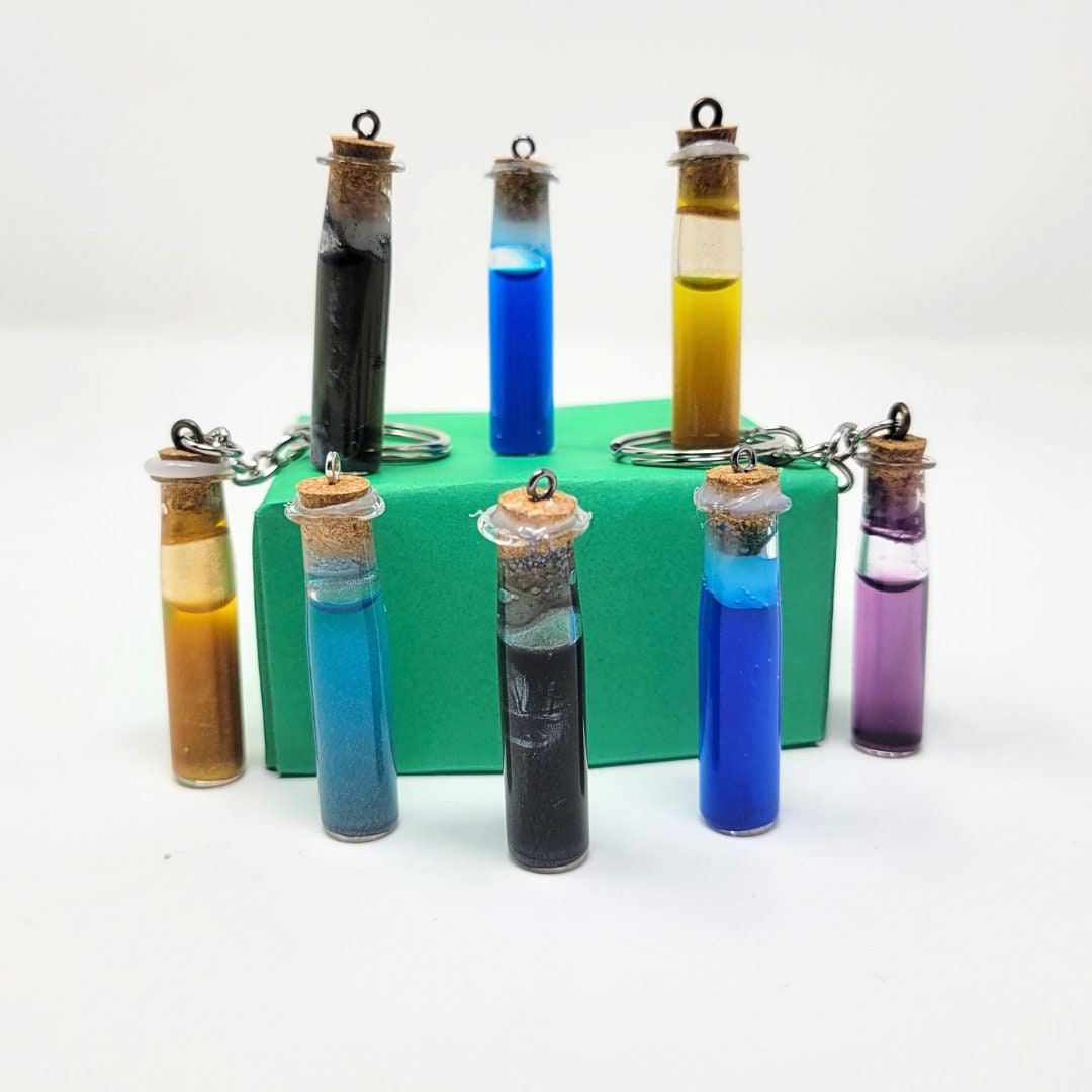 Long Potion Bottles Shifting Colour Spell Charm Keychains - Etsy