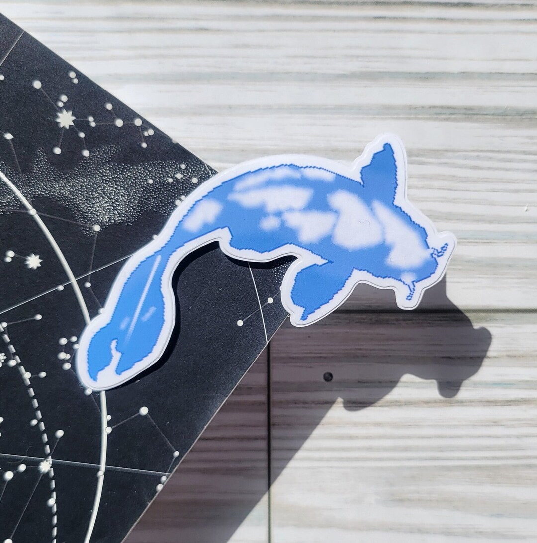 Sky Koi Pixel Sticker Glossy Vinyl Unique Beautiful Scenery Retro ...