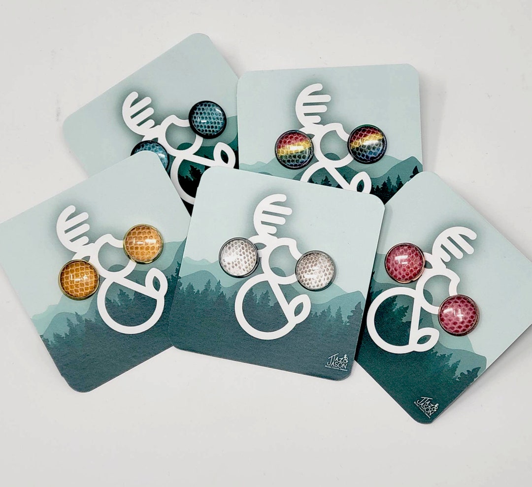 Ball Python Shed Stud Earrings - Etsy