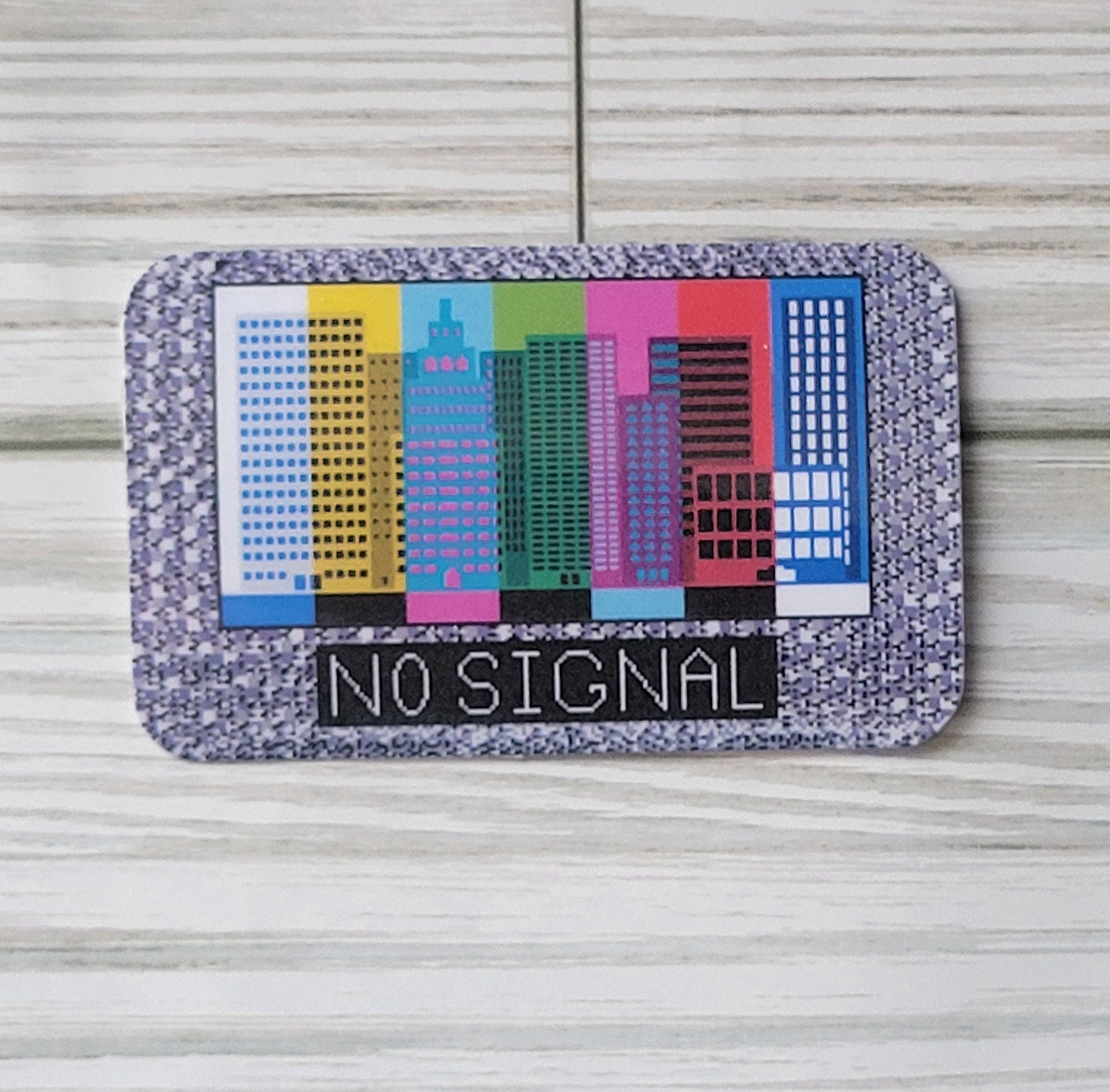 No Signal Pixel Art Glossy Vinyl Sticker Unique Sci-fi Artwork ...