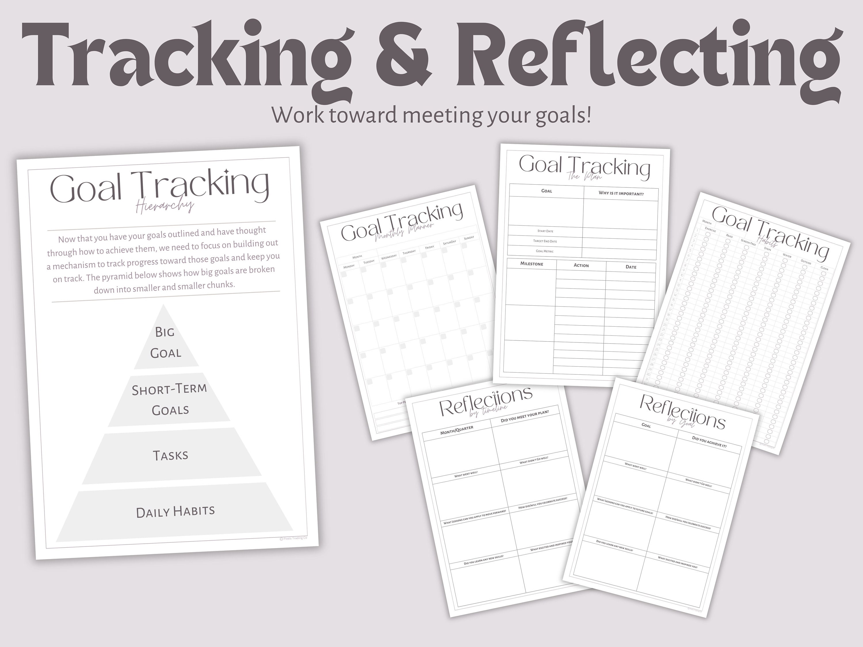 Goal Planning Bundle, Goals Tracker, Goal Setting, Vision Board, Habits ...