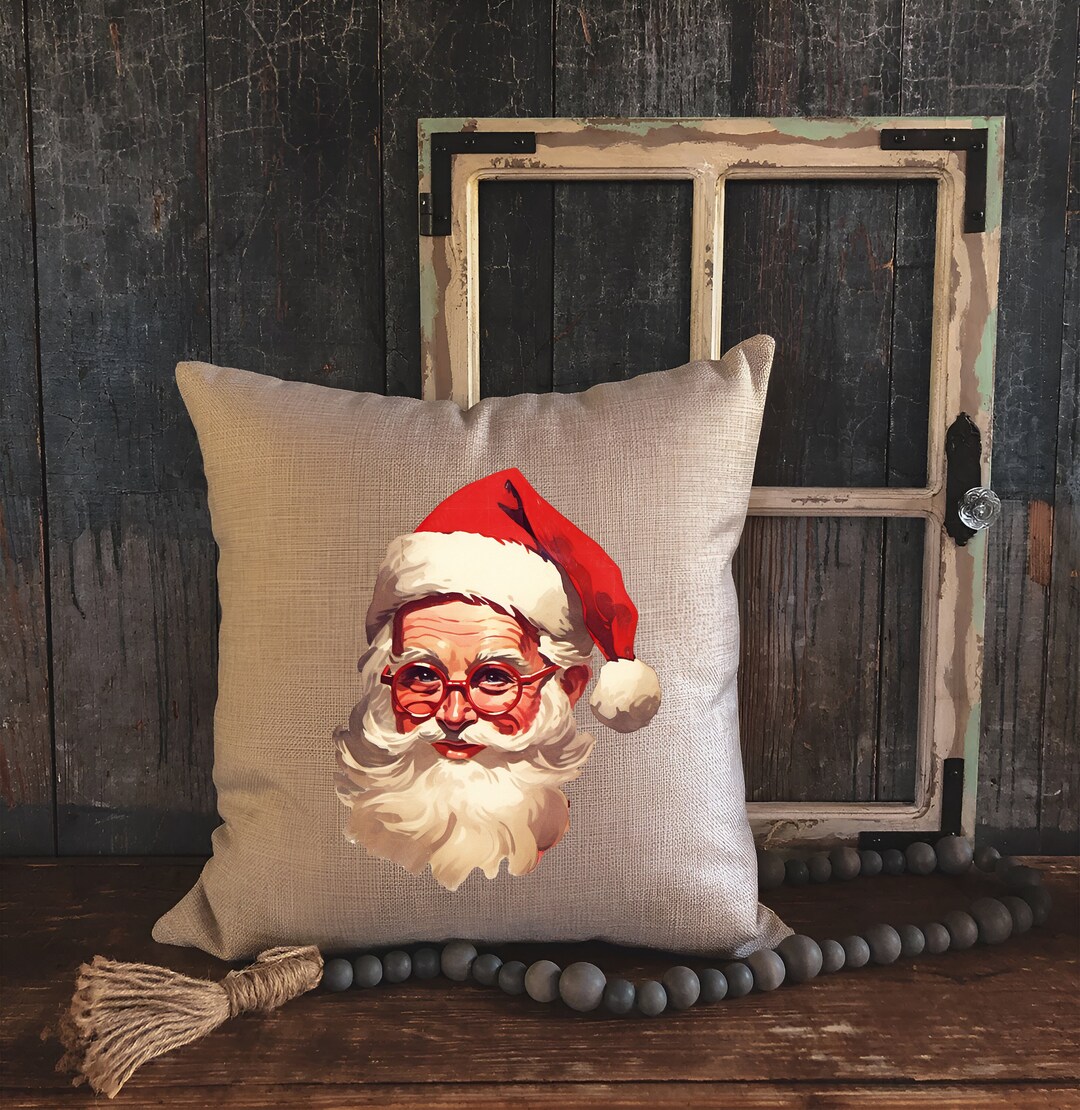 Rustic Santa Claus Pillow Custom Christmas Pillow Decorative - Etsy