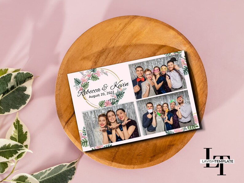 Photo Booth Template for Rustic Wedding, 4 X 6 Photo Strip Template for ...