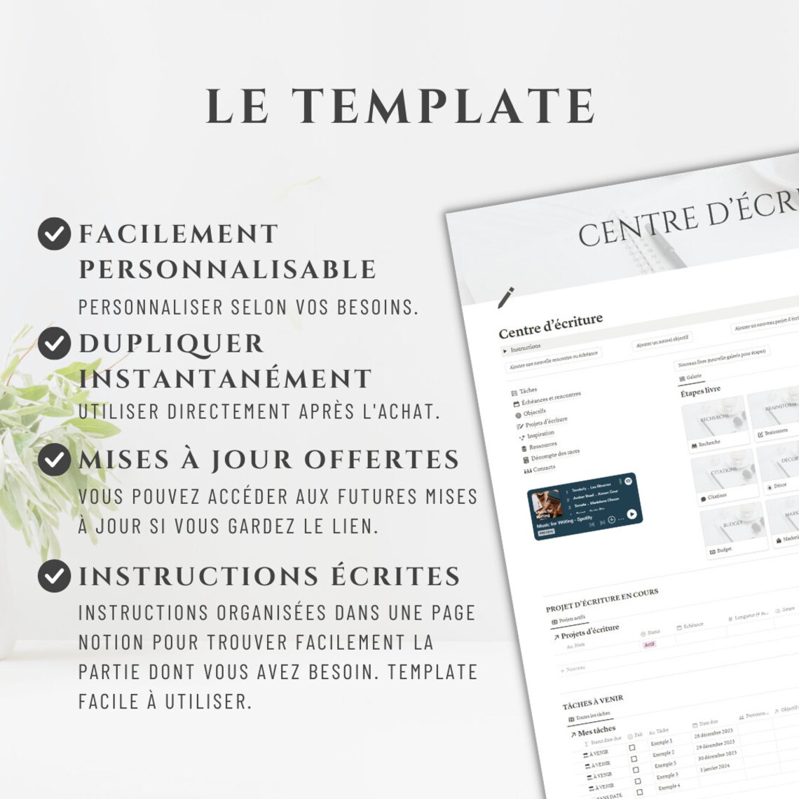 Template Notion Pour Auteurs, Planificateur De Livre, Planificateur ...