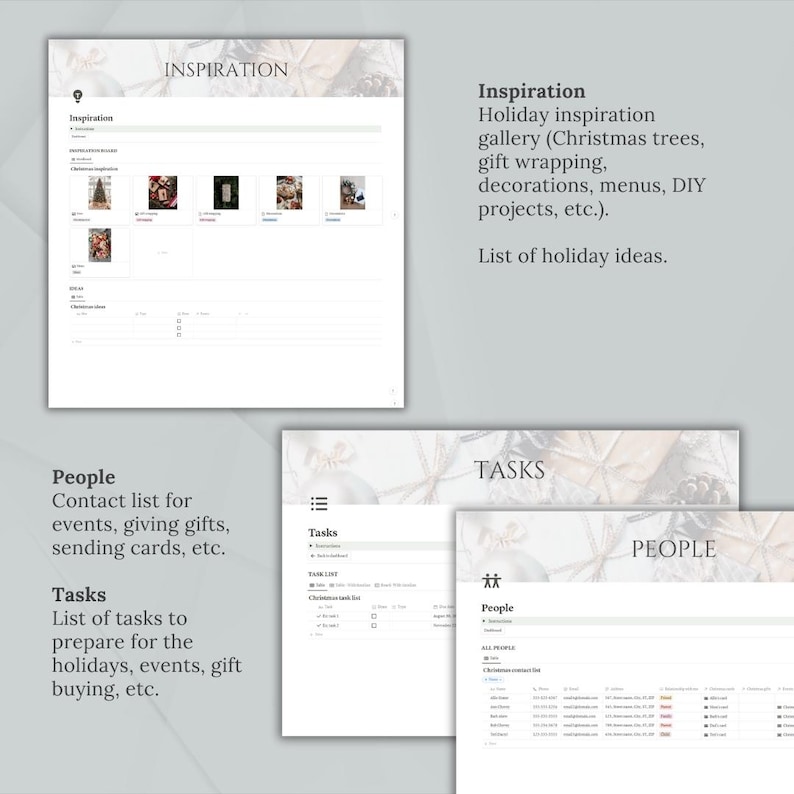 Notion Template Christmas Planner | Holiday Planner, Budget Tracker ...