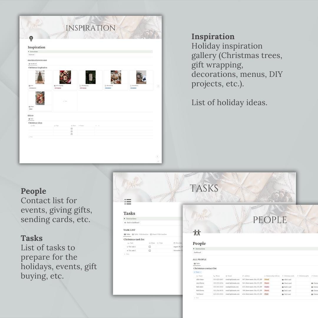 Notion Template Christmas Planner | Holiday Planner, Budget Tracker ...