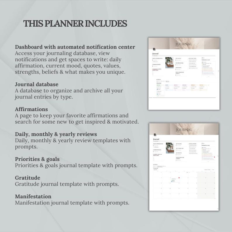 Notion Planner Journal Template, Wellness Journal, Journal Prompts ...