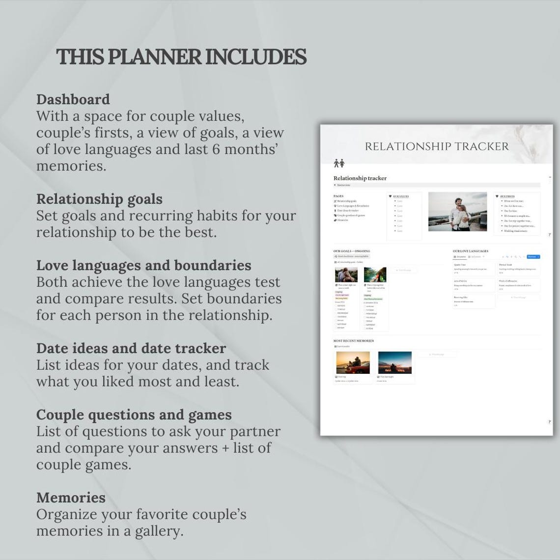 Notion Template Relationship Tracker | Couple Goals, Partner Goals ...