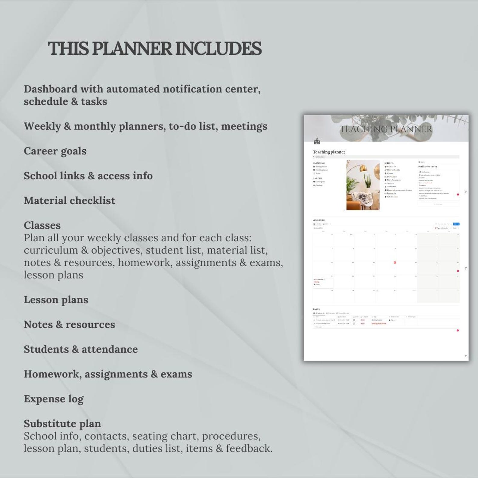 Notion Teacher Template | Lesson Planner, Class Management & Student ...