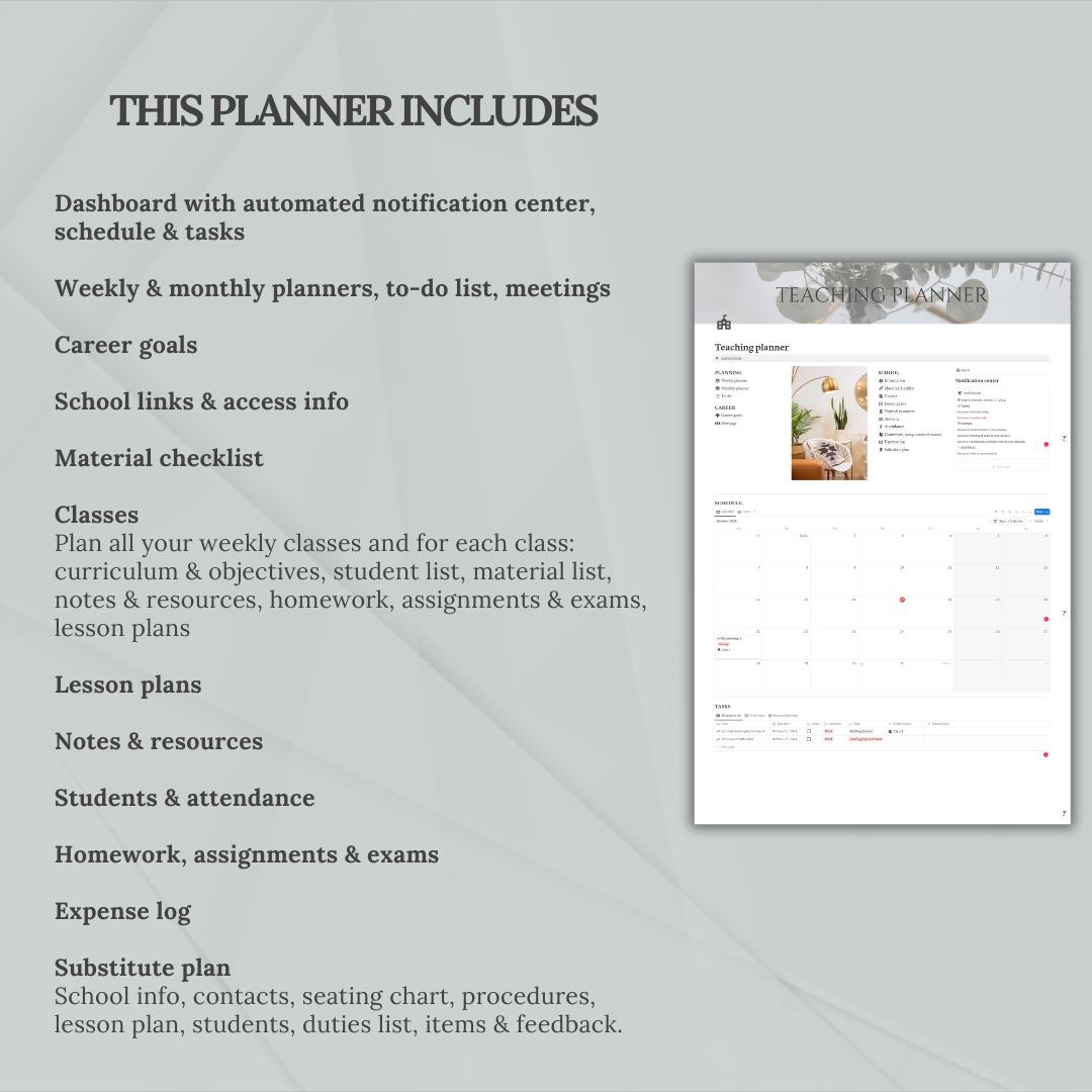 Notion Teacher Template | Lesson Planner, Class Management & Student ...