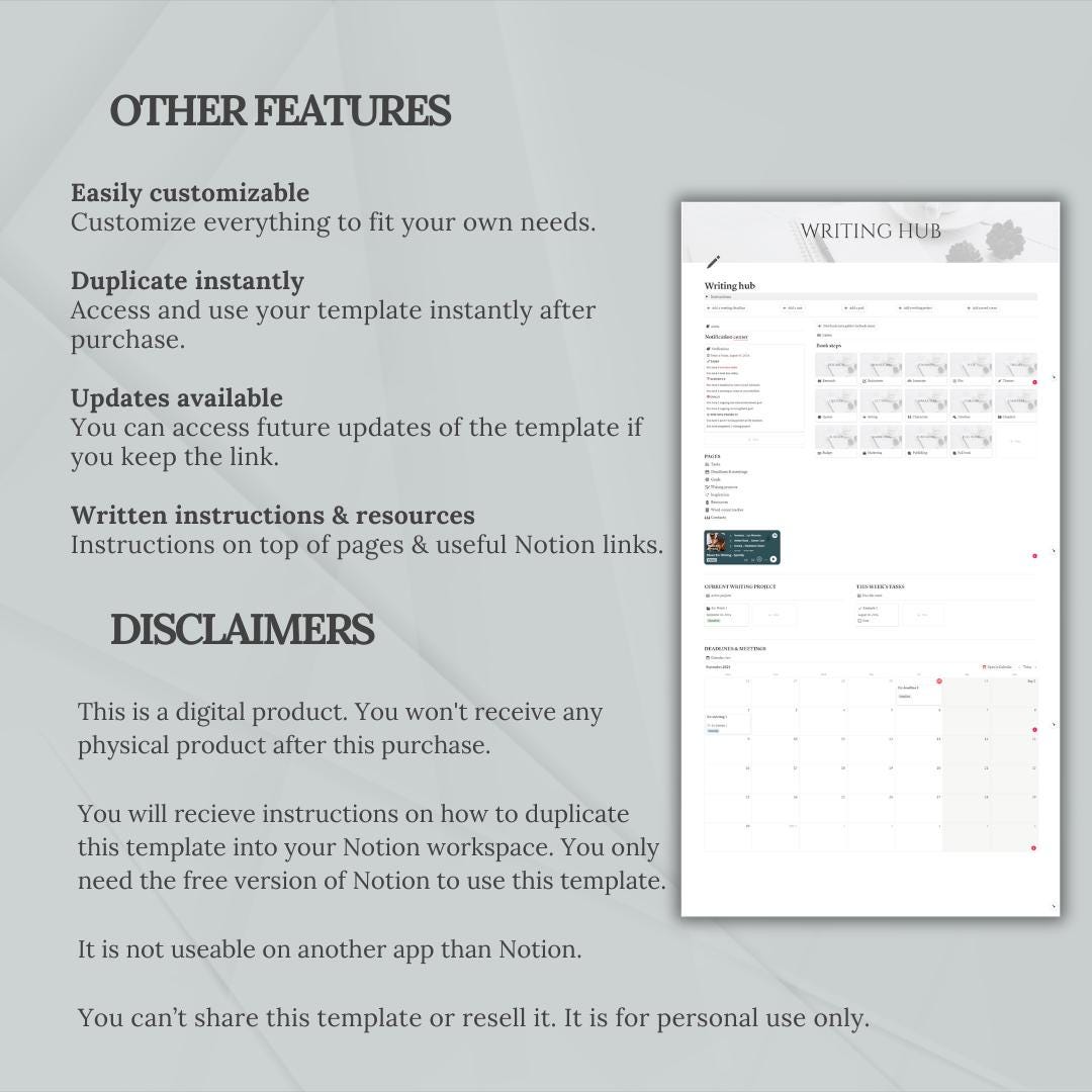Notion Template for Writers | Novel Planner, Character Profiles ...