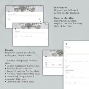 Notion Template for Teachers Notion Planner for Class Management ...