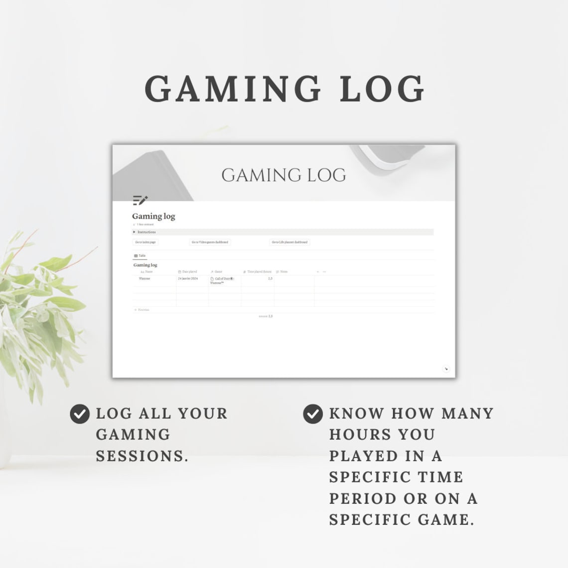 Notion Template Video Game Tracker, Gaming Journal Notion Dashboard ...