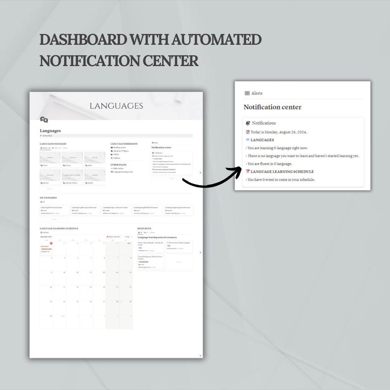 Notion Template Language Learning | Language Planner & Journal ...
