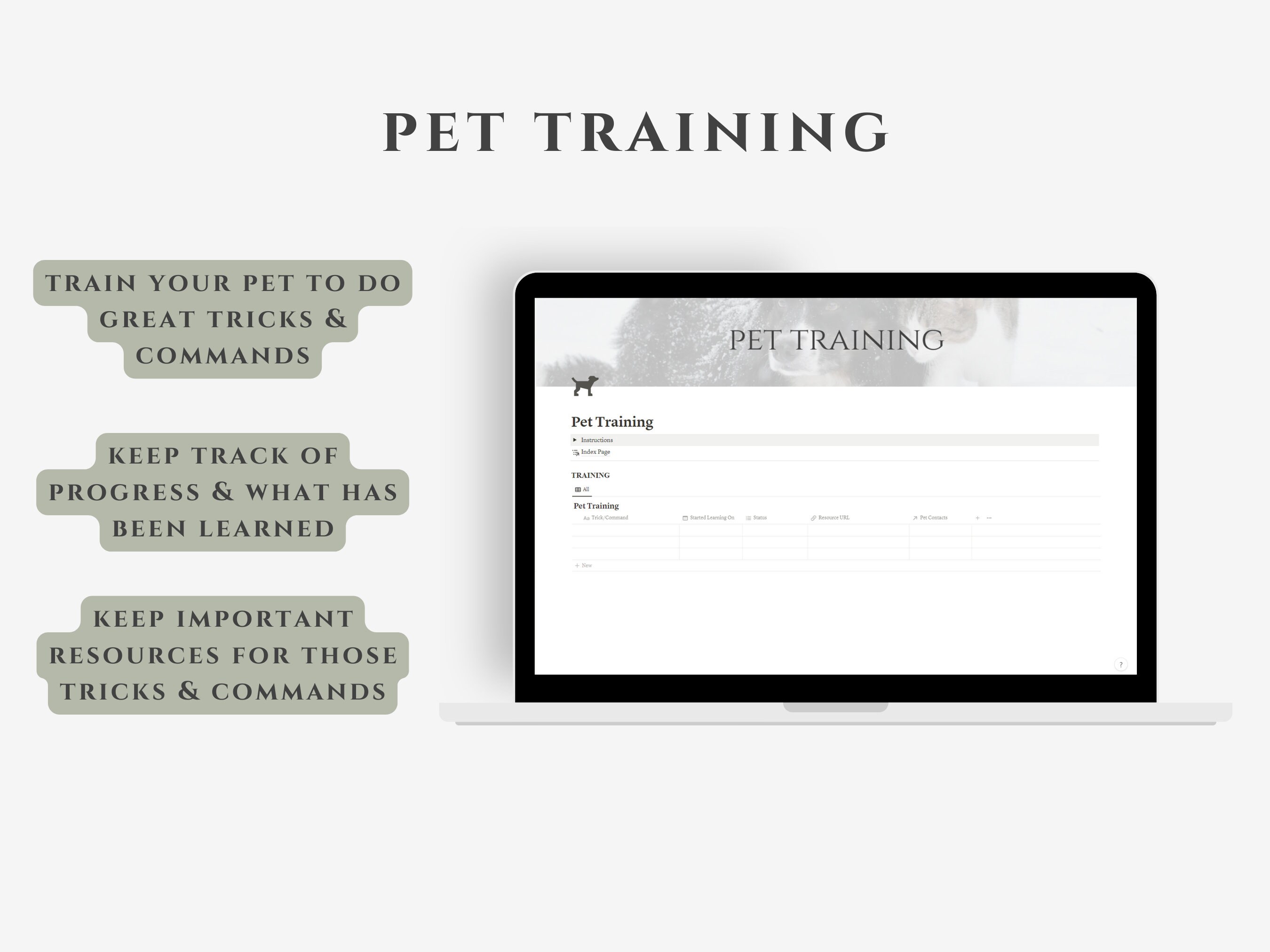 Notion Template Pet Planner Pet Tracker Notion Personal Life - Etsy