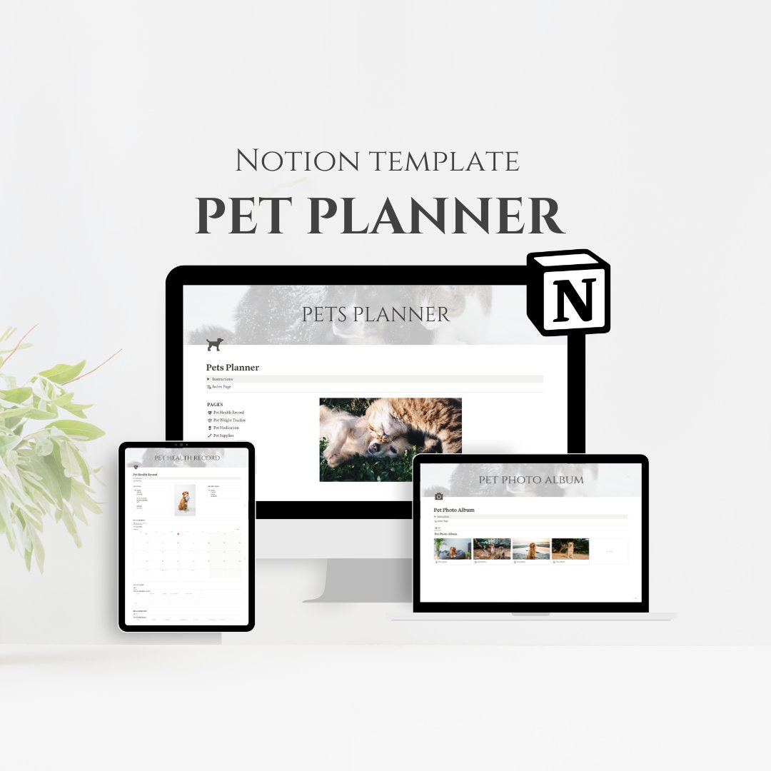 Notion Template Pet Planner, Pet Tracker Notion Personal Life Planner ...