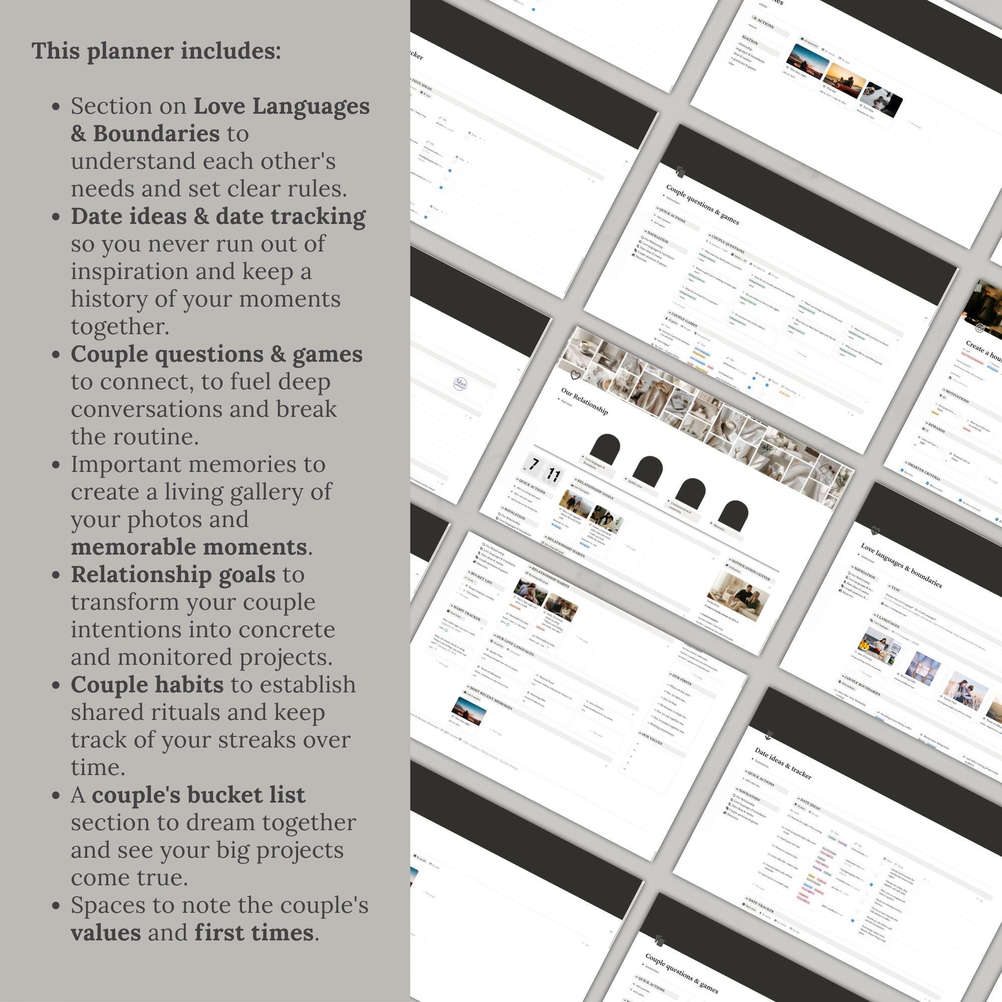 Notion Template Relationship Tracker | Couple Goals, Dating Planner ...